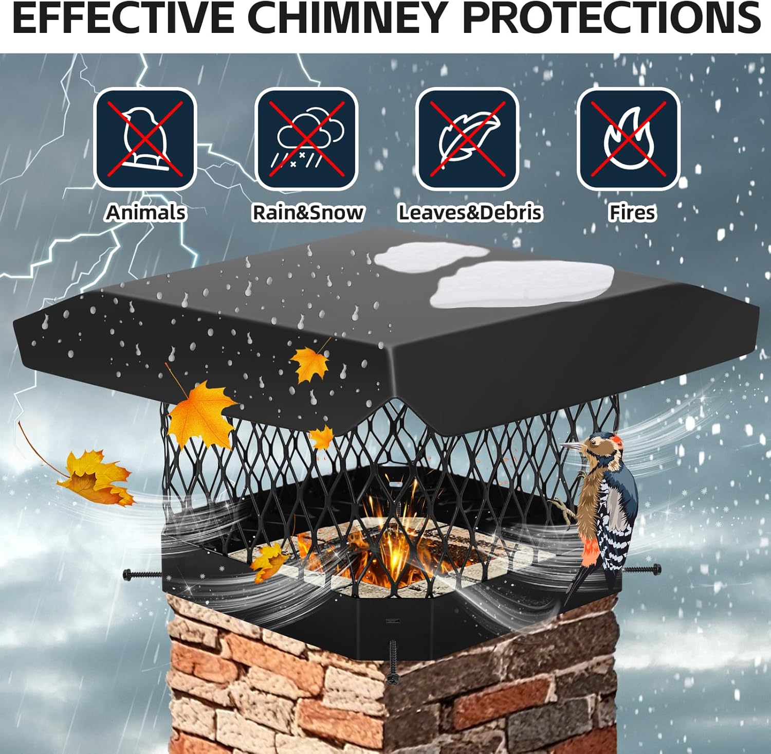 AUCT 13765 – $44 G GOOD GAIN Chimney Cap – 9 x 9 inch Chimney C ...