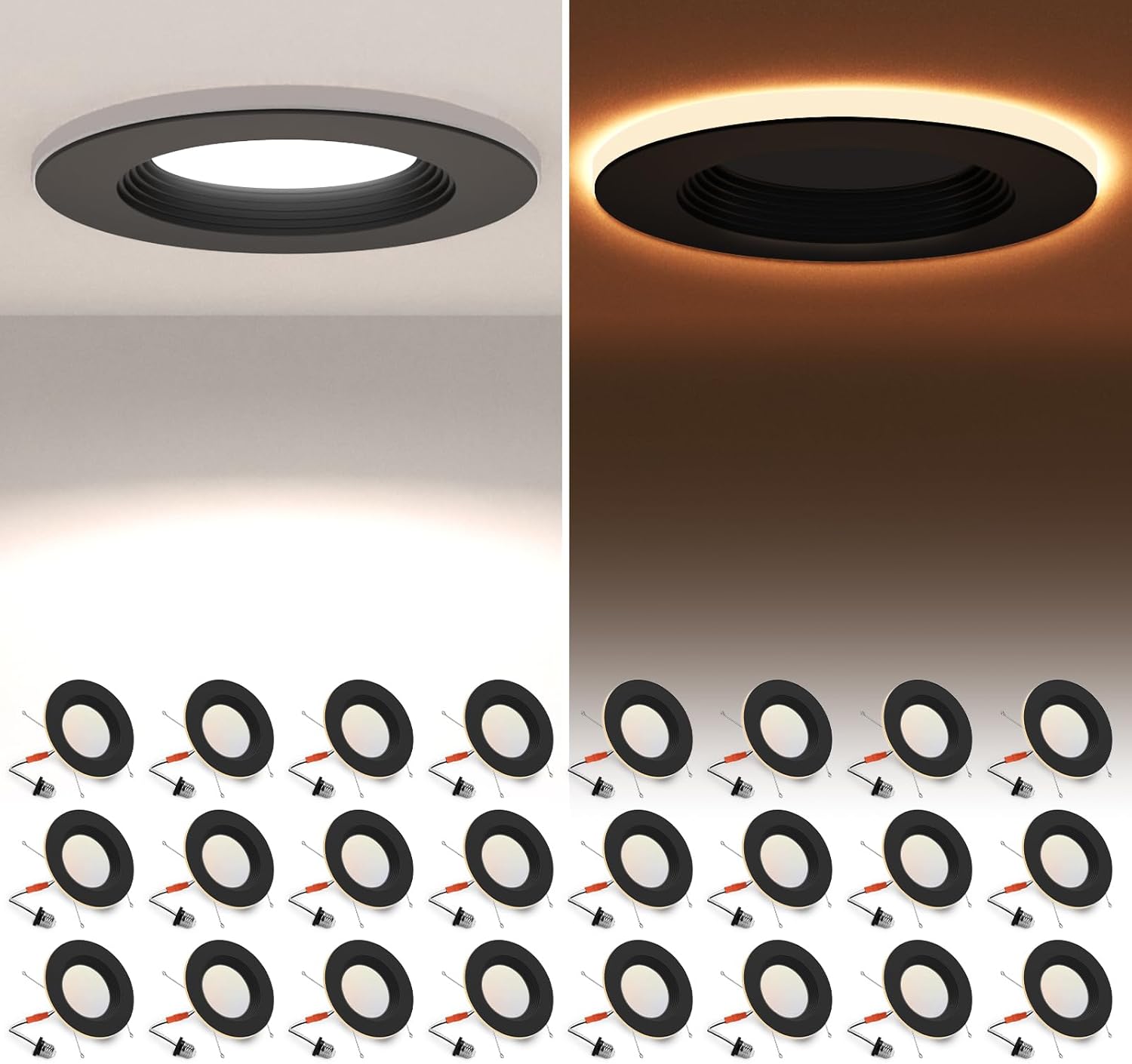 AUCT 15907 – $170 24 Pack Black 5/6 Inch LED Can Lights with Ni ...