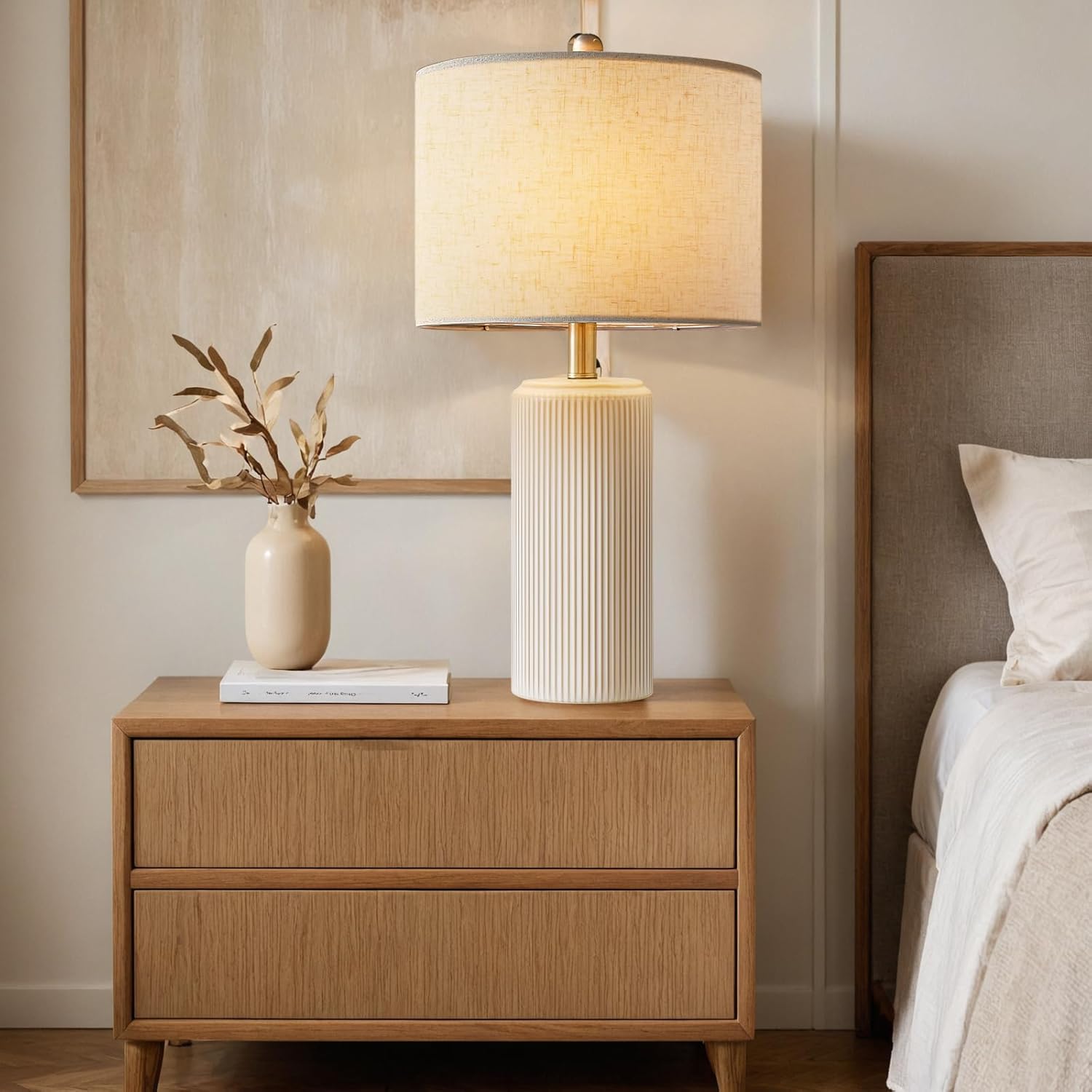 AUCT 15542B – $70 23″ Ceramic Table Lamp Set of 2, 3-Level Dimma ...
