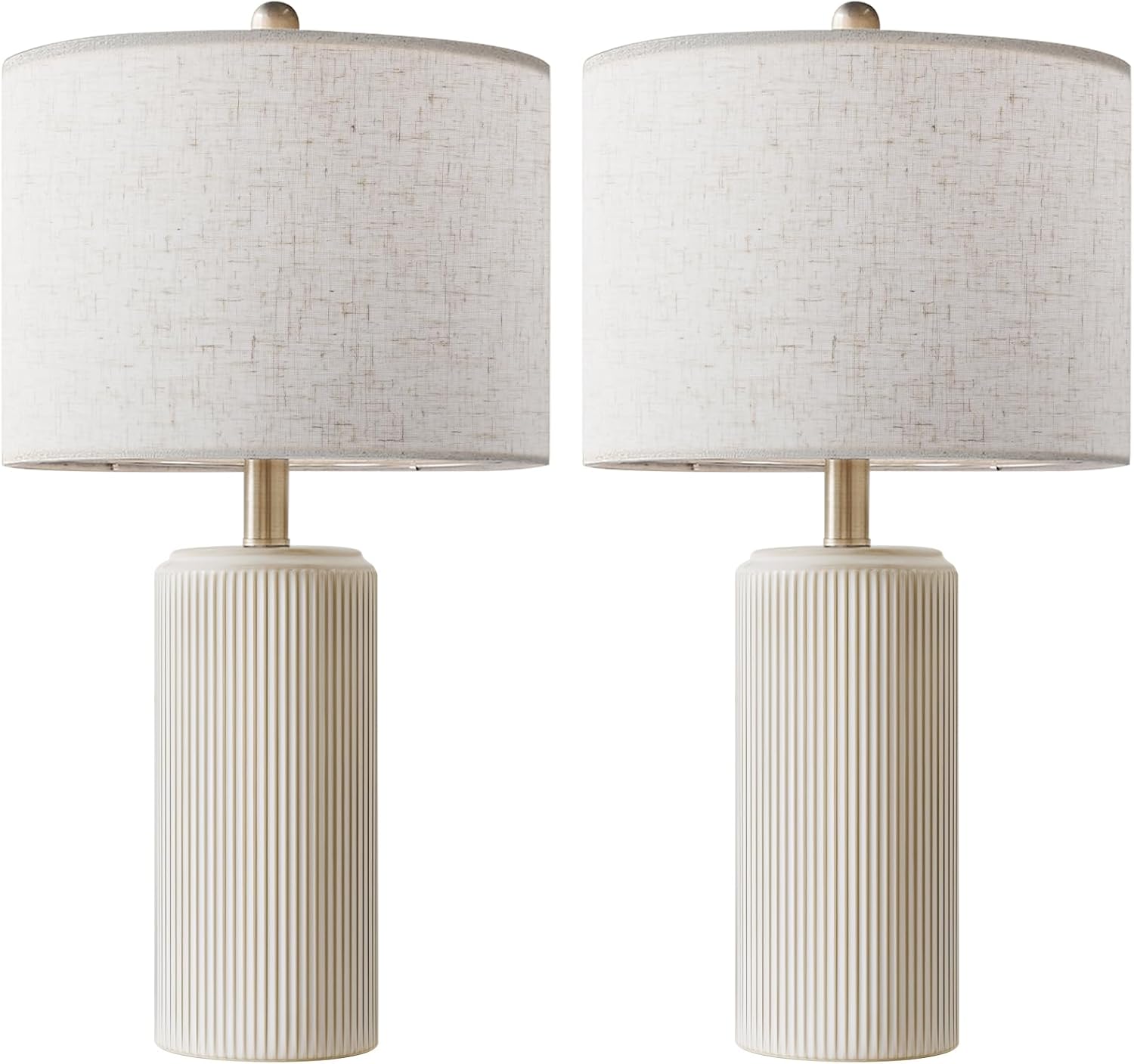 AUCT 15542B – $70 23″ Ceramic Table Lamp Set of 2, 3-Level Dimma ...