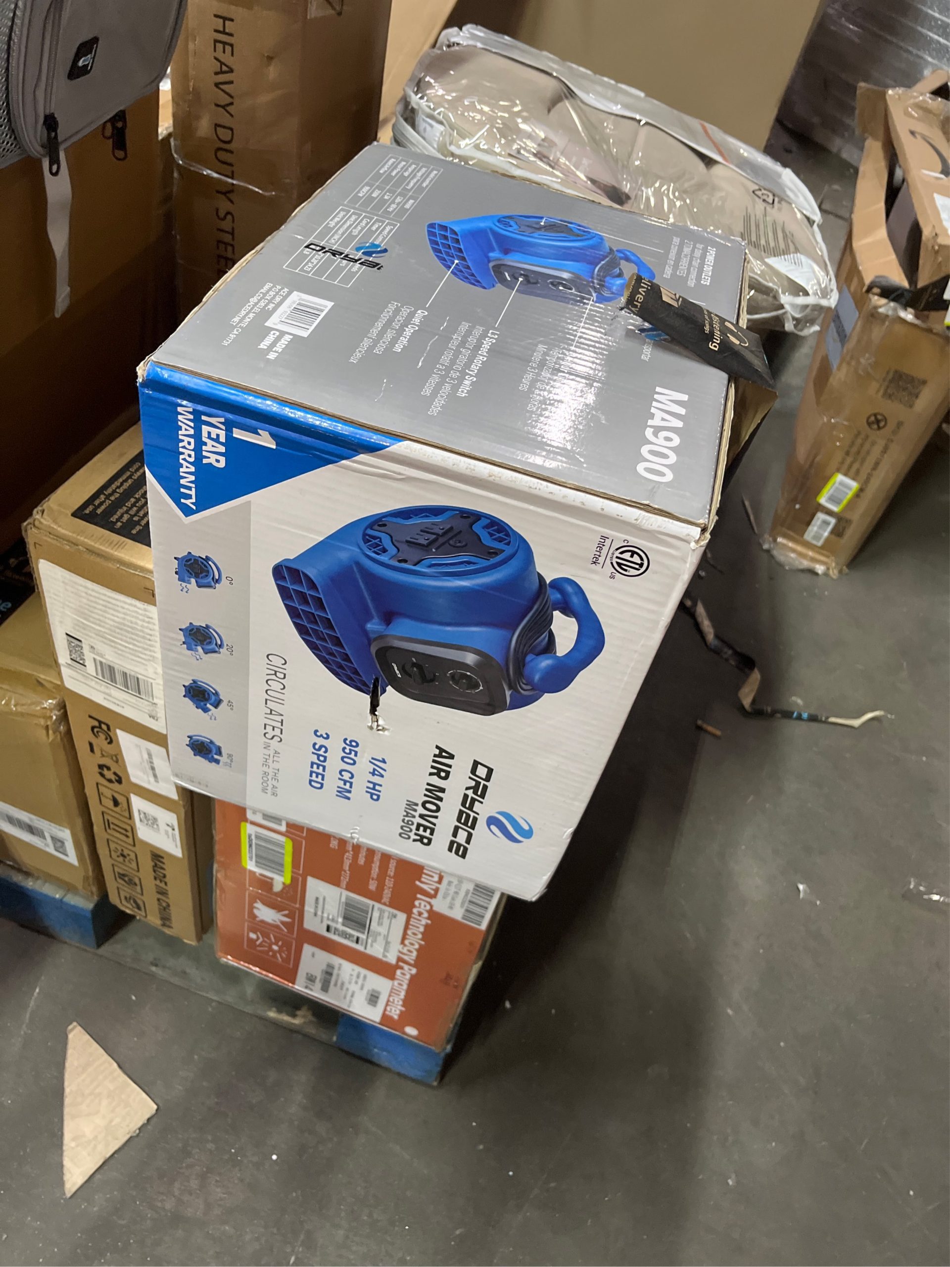 AUCT 16292 – $69 DRYACE 950CFM Centrifugal 1/4HP Air Mover,Carp ...