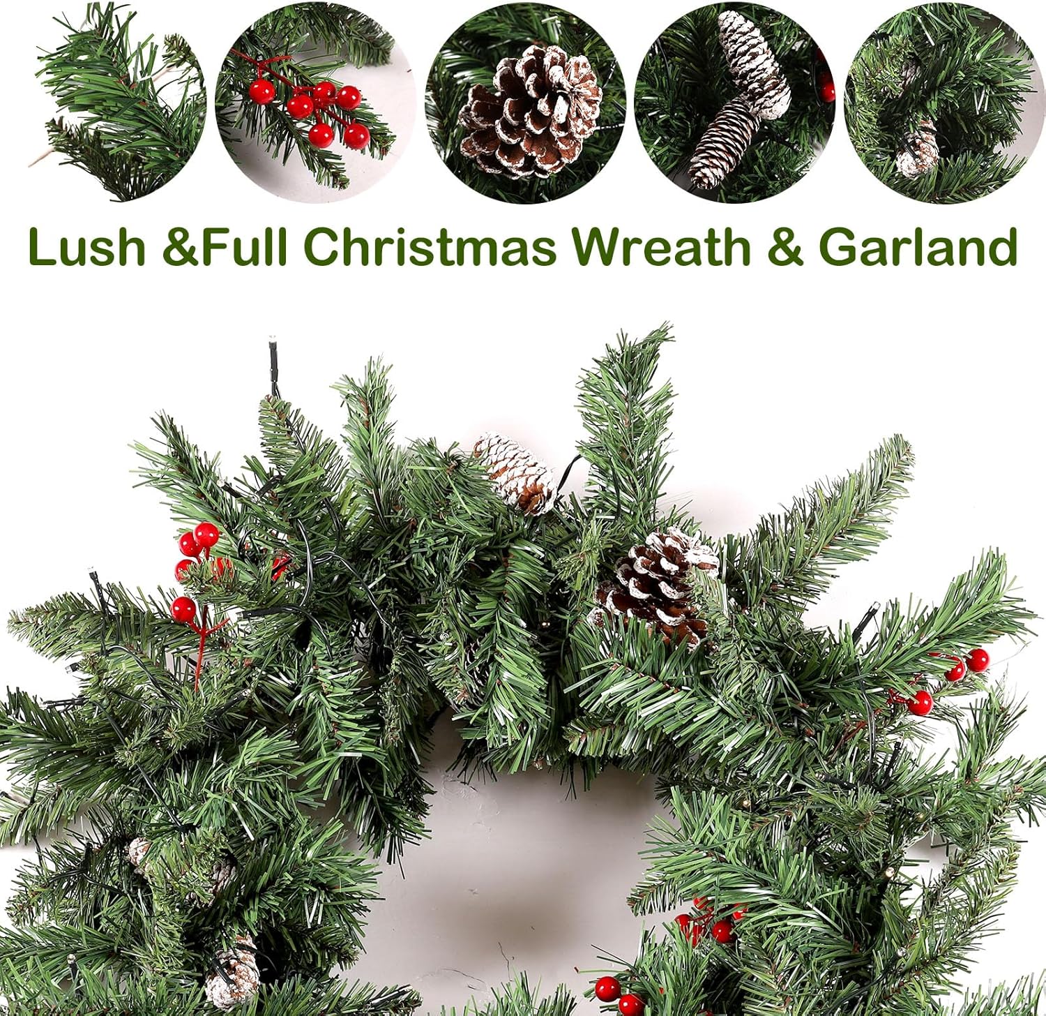 AUCT 15564 – $84 Ceenna – 15ft Pre-lit LED Christmas Garland wi ...