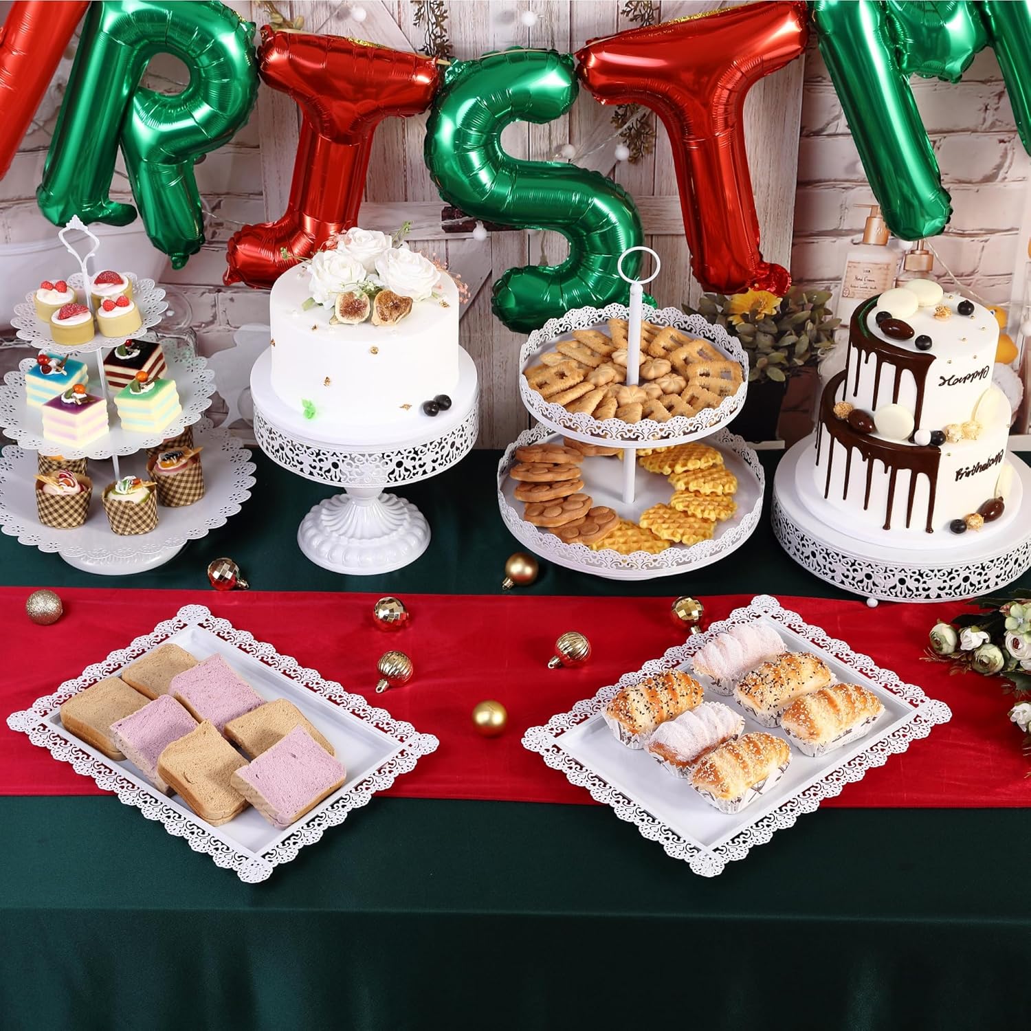 AUCT 15940 – $45 GMWD White Cake Stands Set Metal Dessert Displ ...