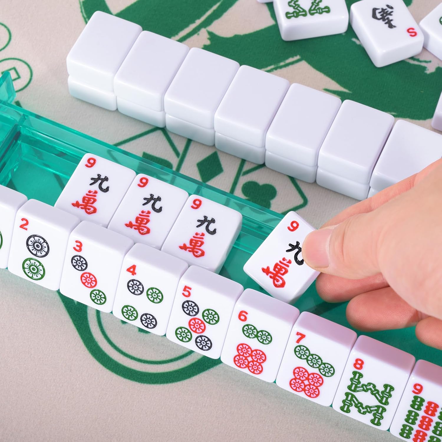 AUCT 1875 – $66 Yedadi Mahjong Tile Set,166 White Tiles Mahjon ...