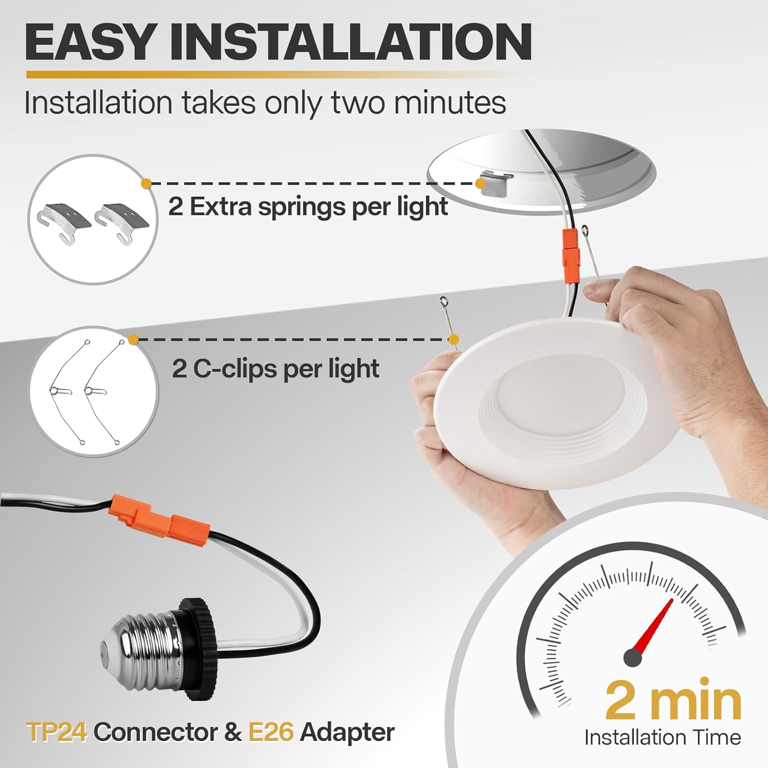 AUCT 877 – $150 24 Pack 5/6 Inch LED Can Lights with Night Li ...