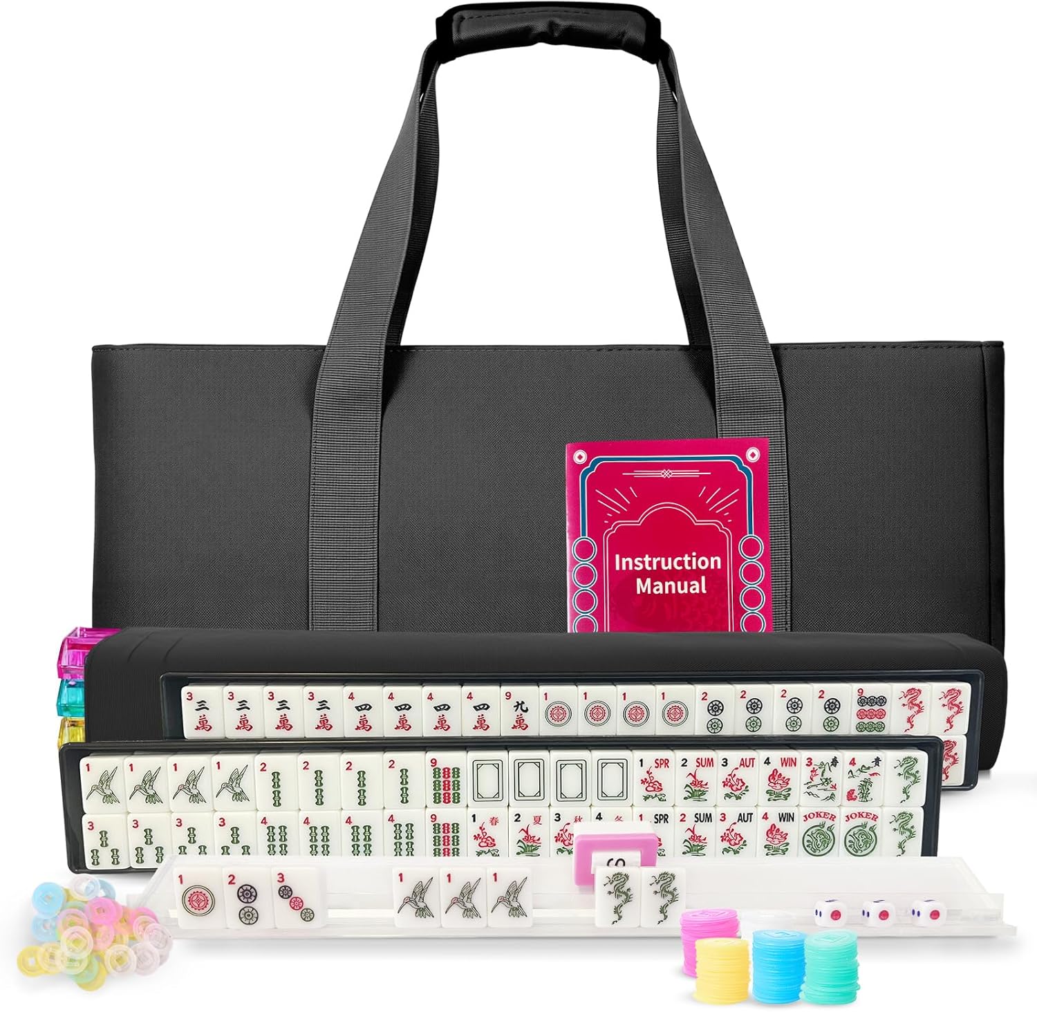 AUCT 1875 – $66 Yedadi Mahjong Tile Set,166 White Tiles Mahjon ...