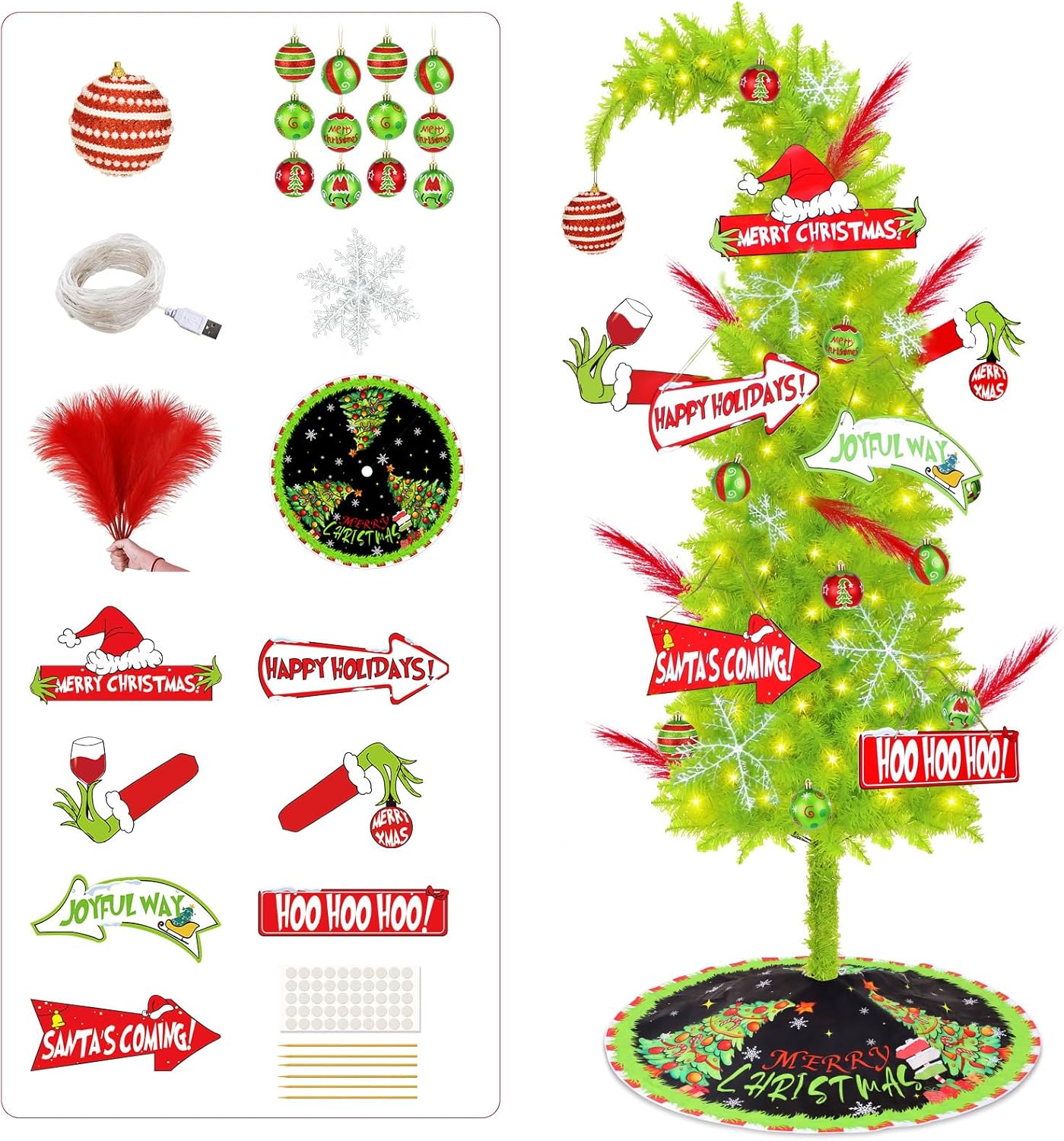 AUCT 722 – $69 Christmas Tree 6ft Artificial Lime Green Tree | Savannah ...