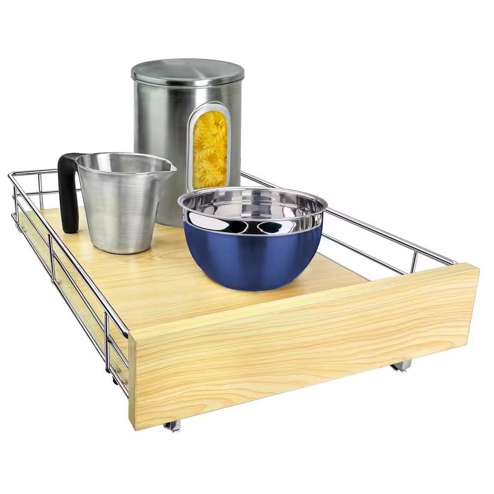 AUCT 498 – $70 Slide Out Wood Cabinet Organizer – Pull Out Un ...