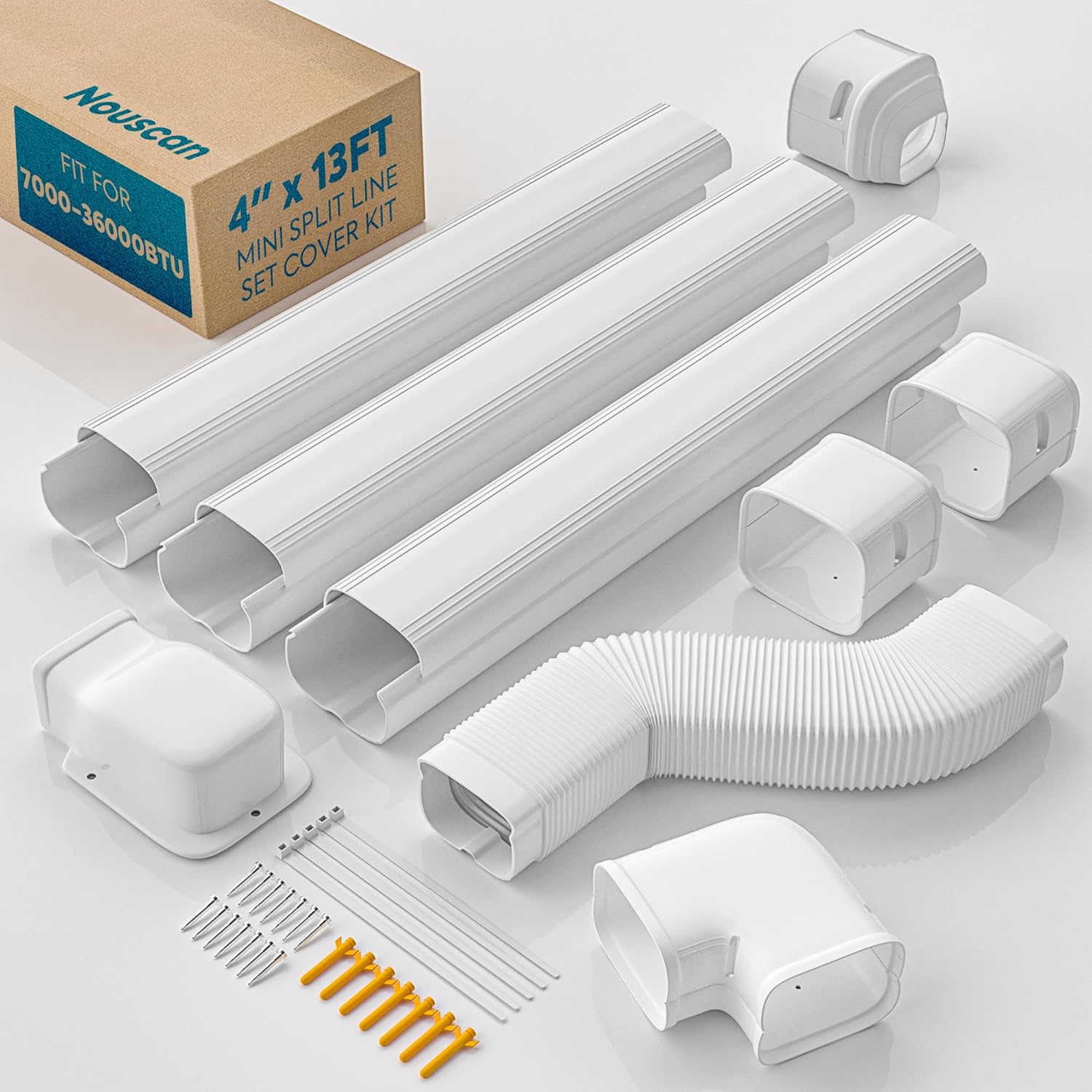 AUCT 16364 – $52 4″ 13Ft Mini Split Line Set Cover with Flexibl ...