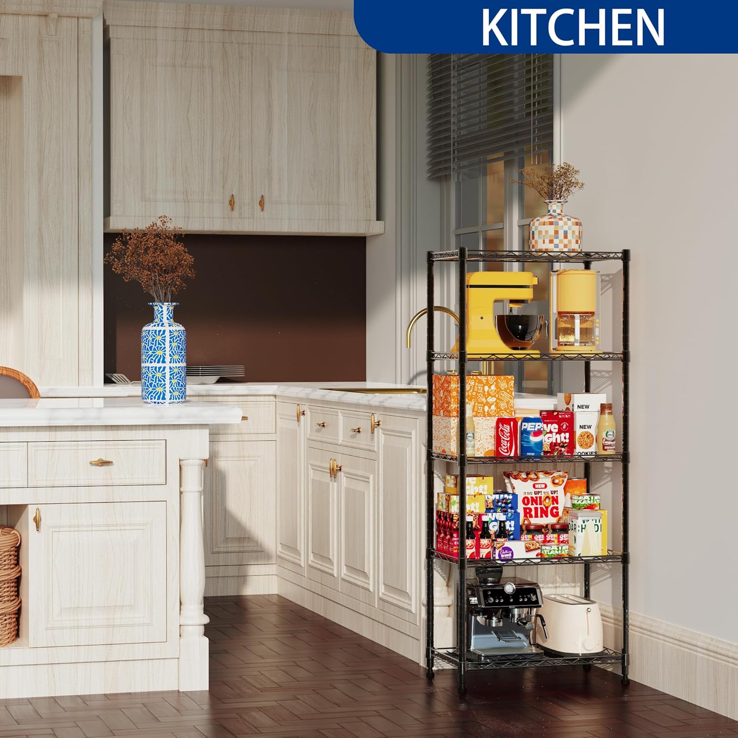 AUCT 532 – $49 REGILLER 5-Wire Shelving Metal Storage Rack Ad ...