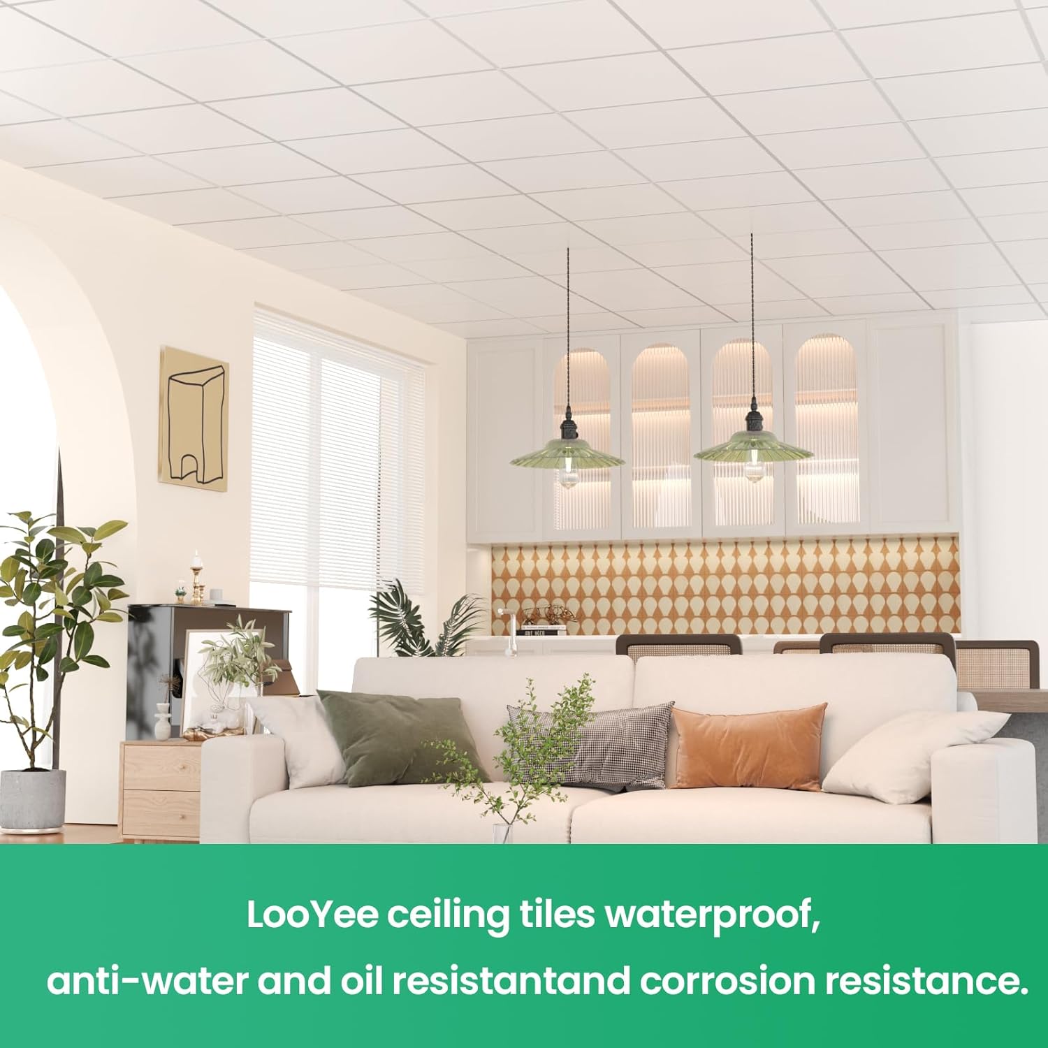 AUCT 1950 – $70 LooYee 2x2FT White Ceiling Tiles, 24×24 Inch 1 ...