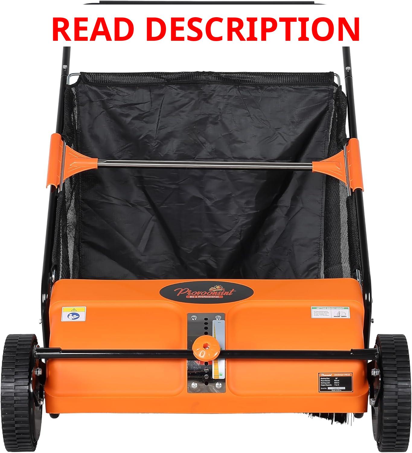AUCT 685 – $166 26 inch Lawn Sweeper, Walk Behind, dust Prove ...