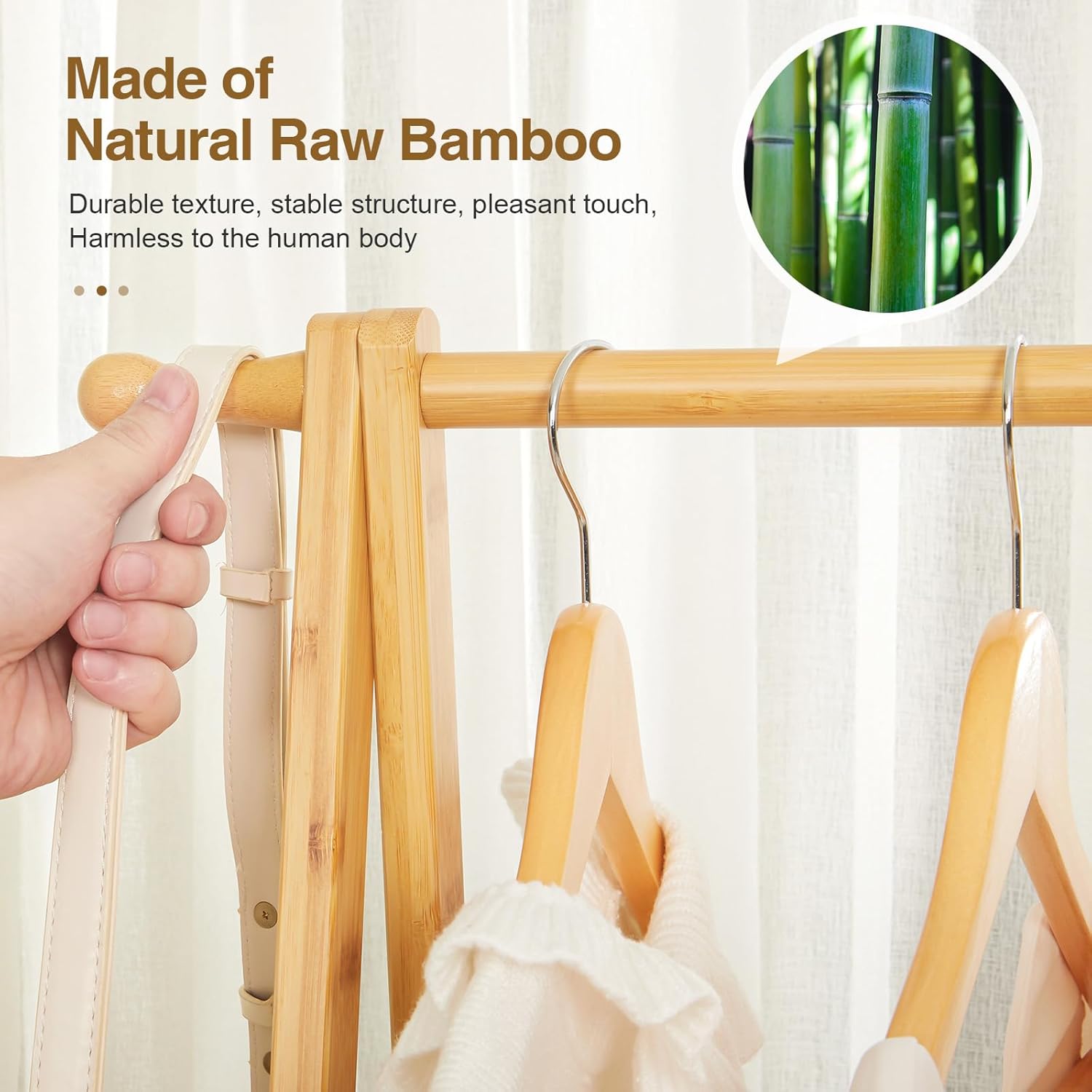 AUCT 464 – Bamboo Clothes Rack with Storage Box, Garment Hold ...