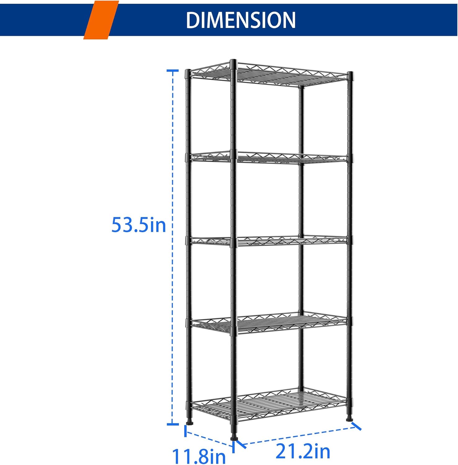 AUCT 532 – $49 REGILLER 5-Wire Shelving Metal Storage Rack Ad ...