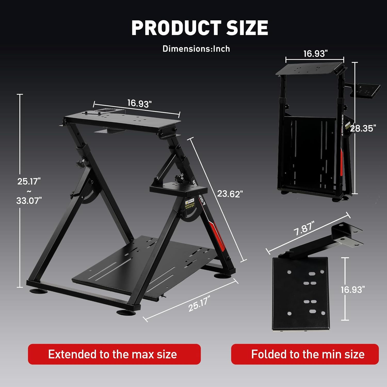 AUCT 8051 – $63 GTPLAYER Sim Racing Wheel Stand Simulator Cockpit Wheel ...