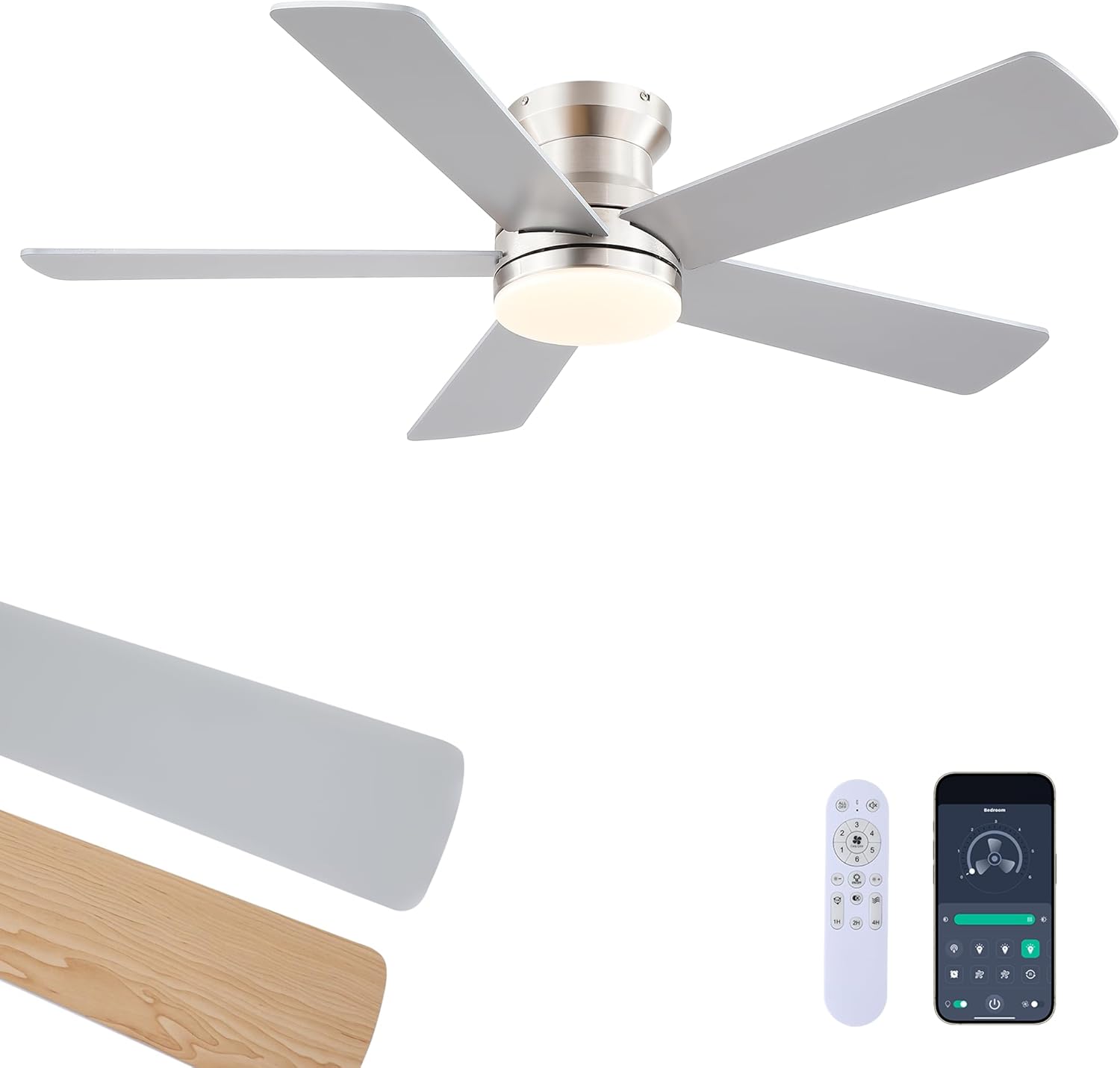 AUCT 13391 – $90 Ayaoty Flush Mount Low Profile Ceiling Fans with ...