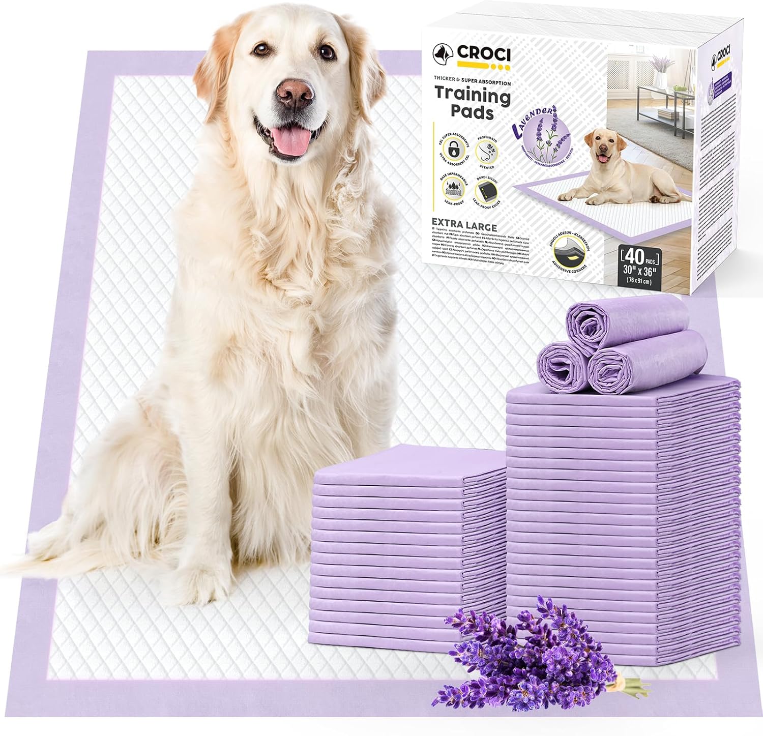 AUCT 13082 – CROCI Dog Pads Extra Large 30x36in, Puppy Pads with ...