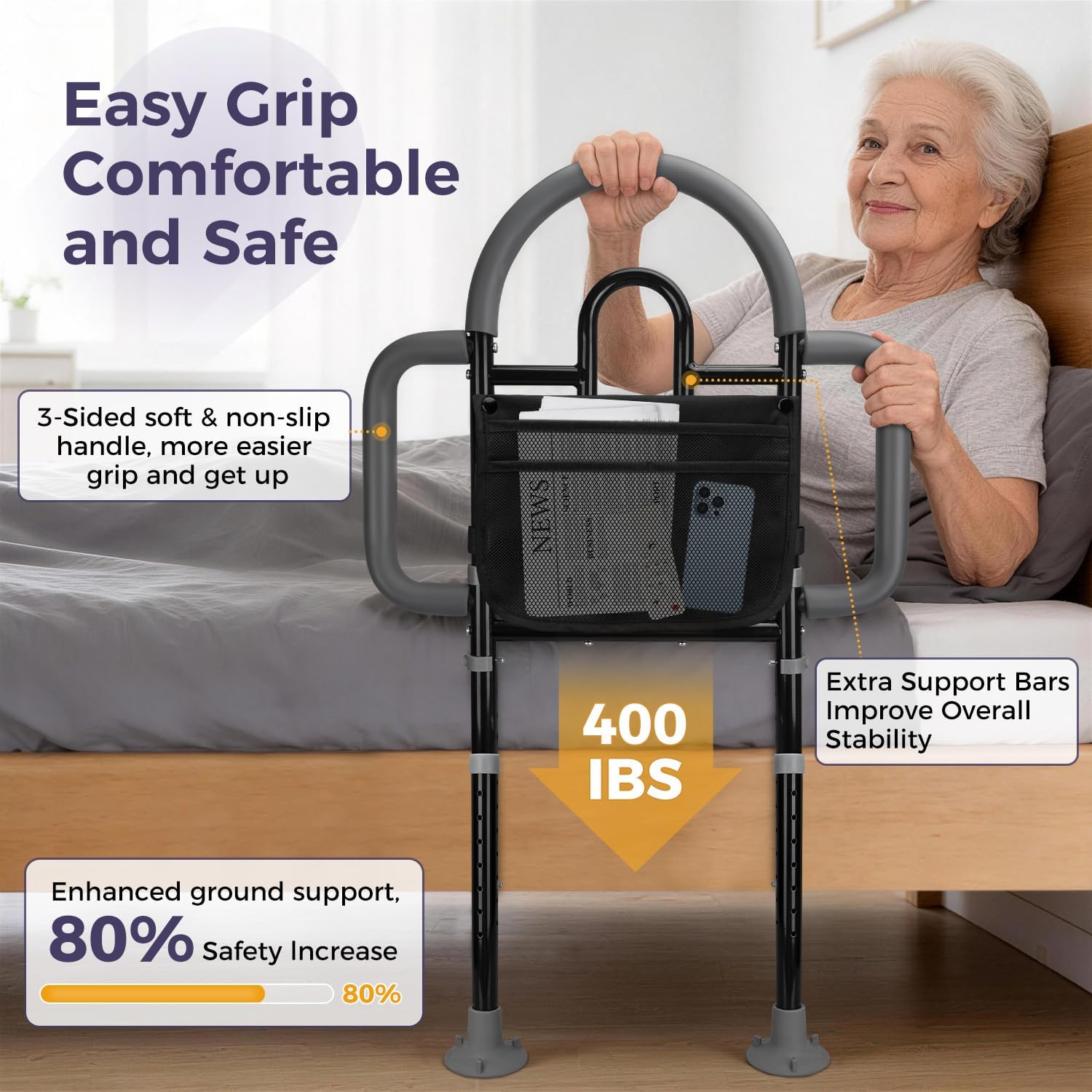 AUCT 13671 – $54 Bed Rails for Elderly Adults Safety, Adjustable Bed ...